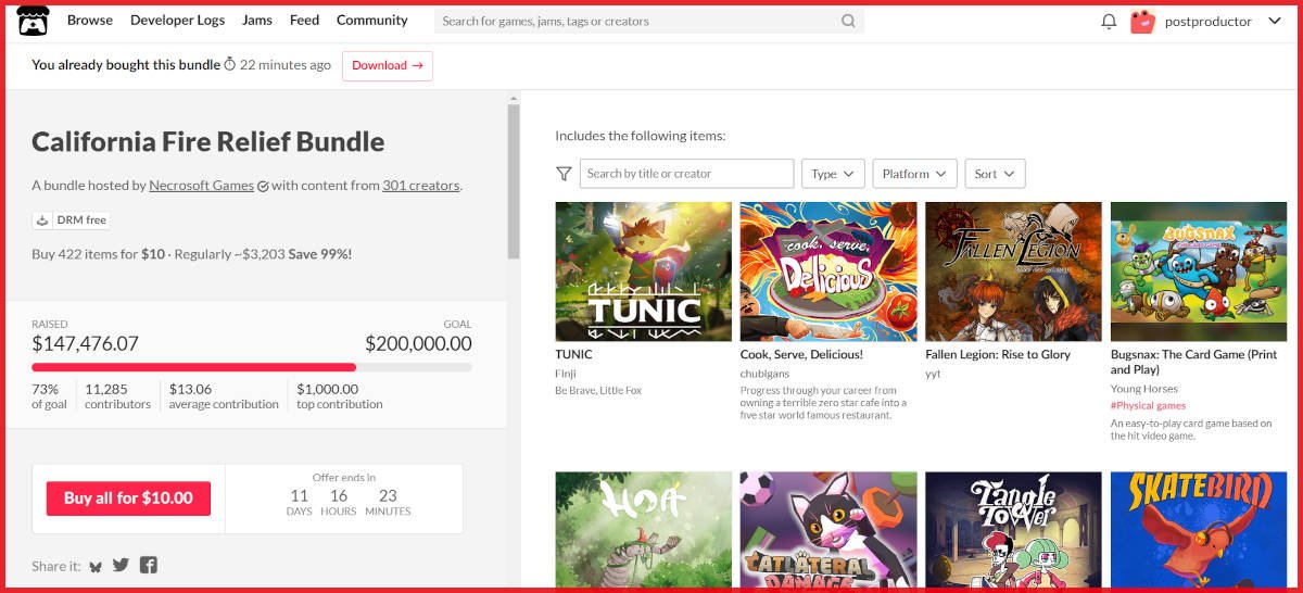 Itch.io lanza un nuevo bundle solidario